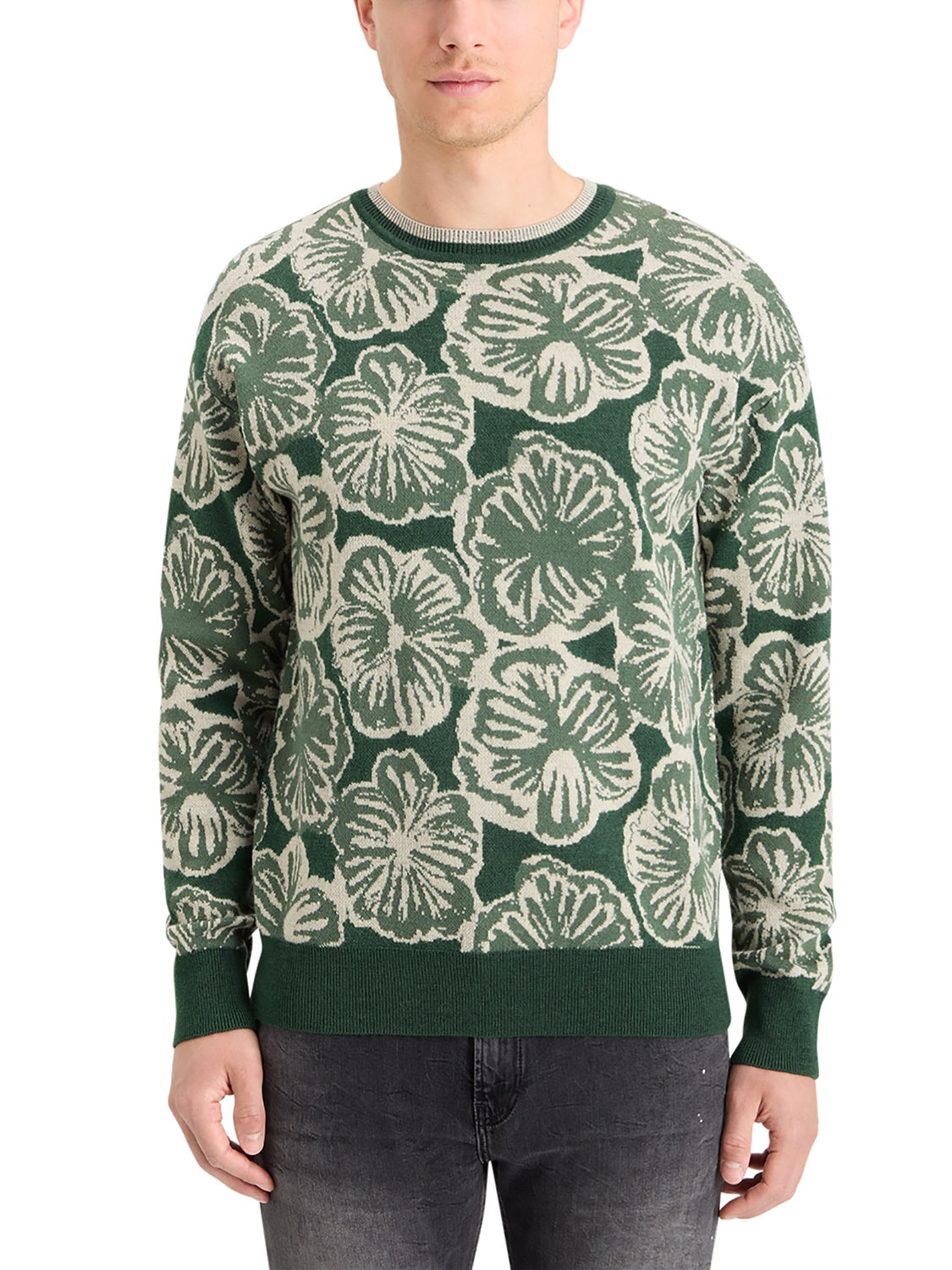 Jacquard Regular Fit Sweater in San Fran Flower | Buster McGee
