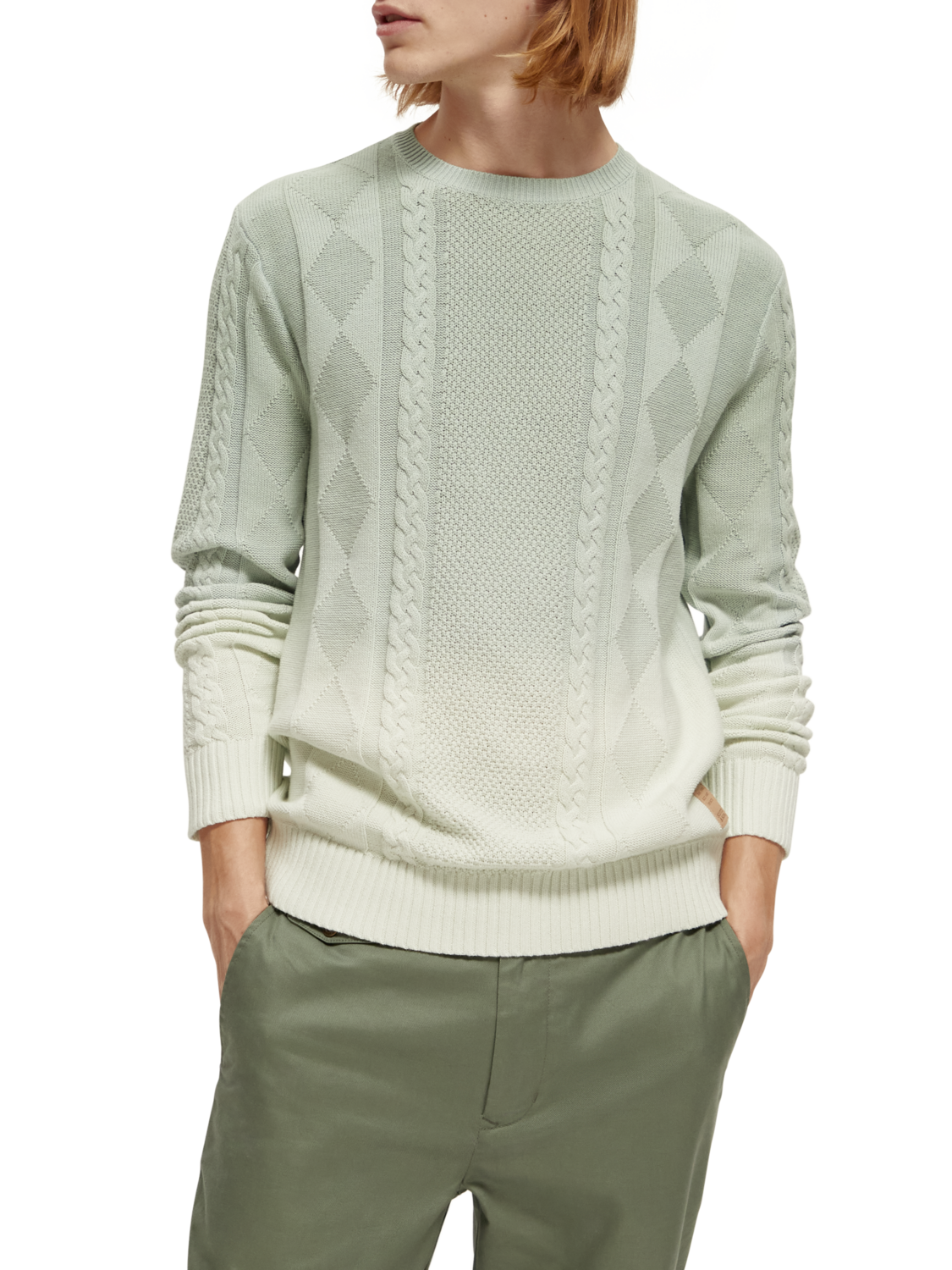 Gradient Cable Knit Pullover in Mint | Buster McGee Daylesford