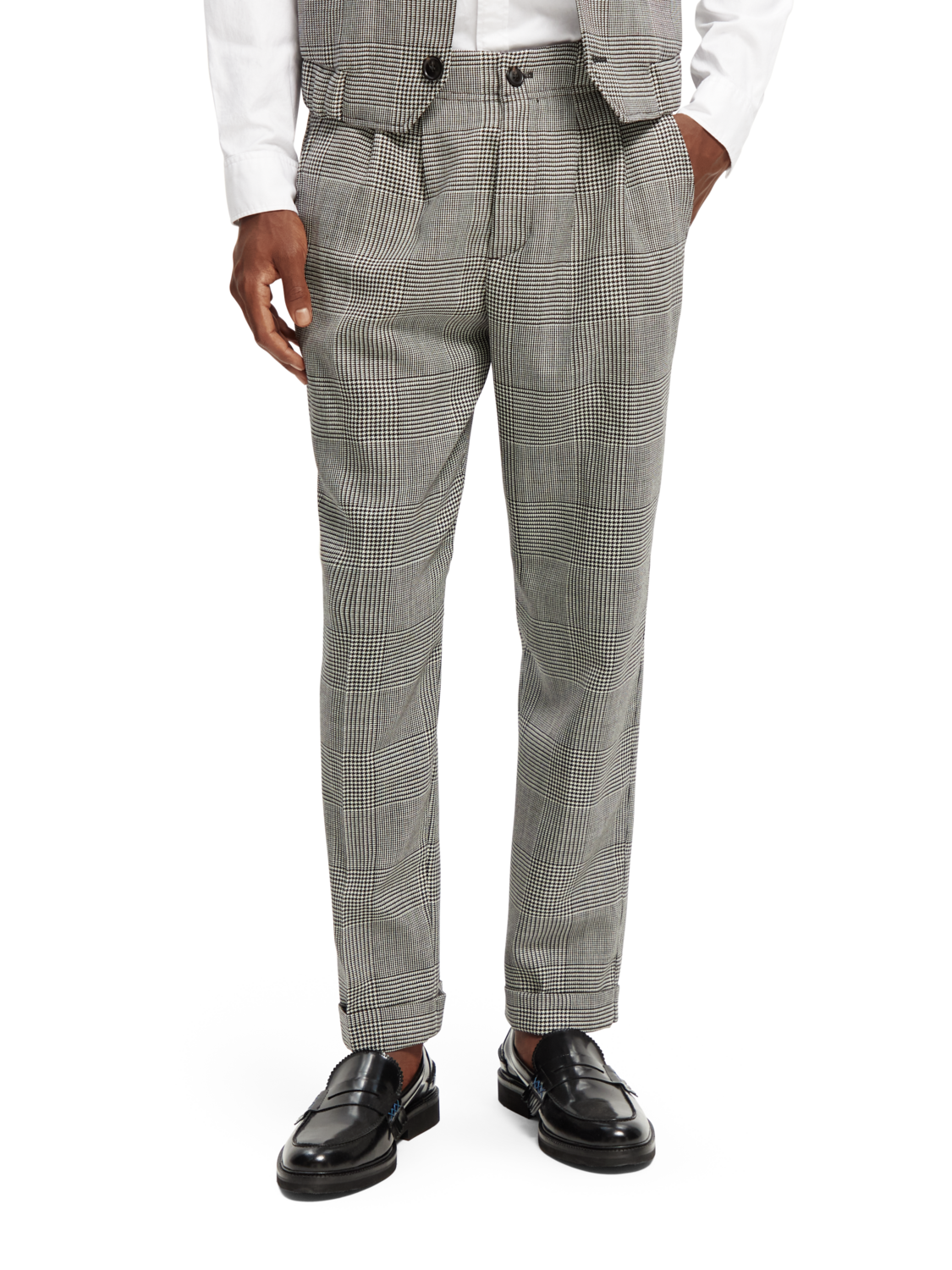 Loose Tapered-Fit Pleated Check Chino | Buster McGee