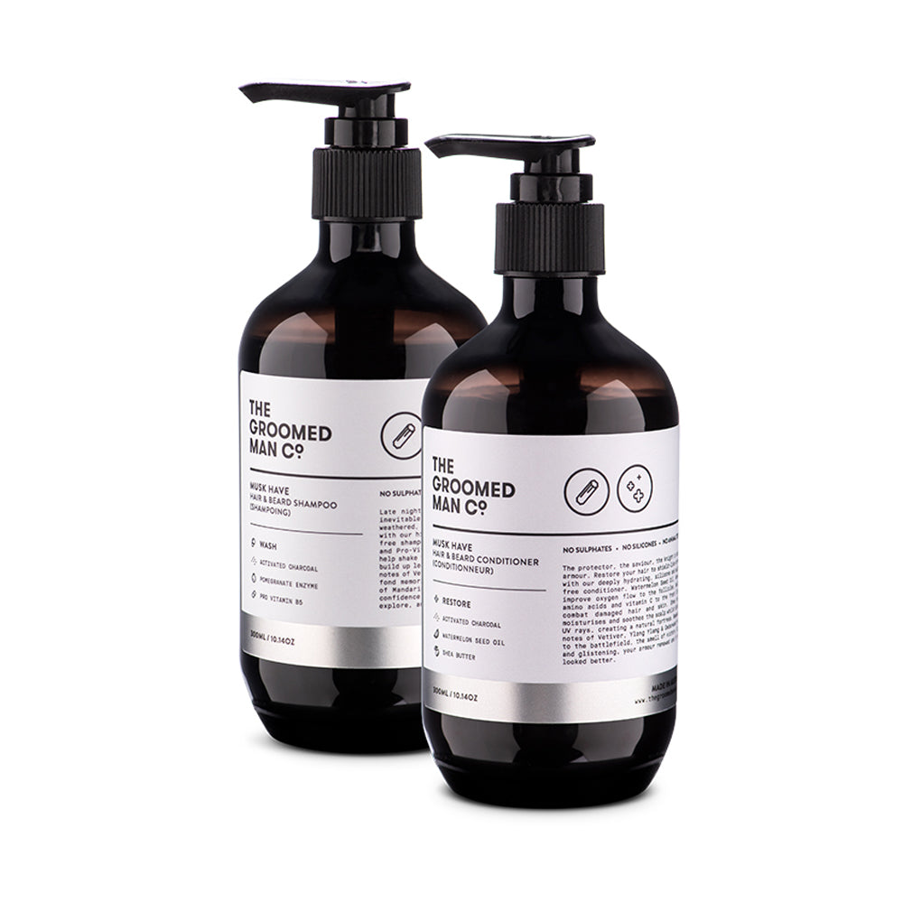 The Groomed Man Co. - Musk Have Hair & Beard Shampoo Conditioner Kit ...